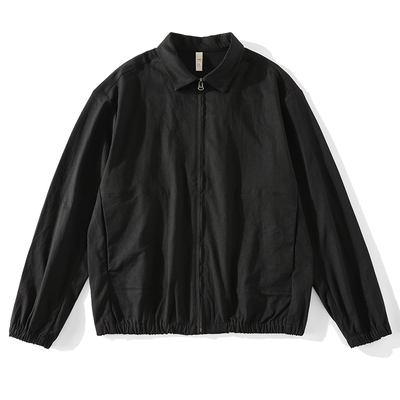 LUUD 雅痞黑色男士哈灵顿夹克秋季户外防风短宽版型boxy翻领外套