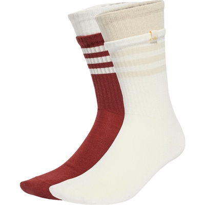 滔搏adidas阿迪达斯三叶草男女双层袜口叠穿中筒两双装袜子JX5198