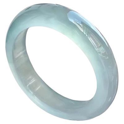 高冰种起胶感正圈玉手镯