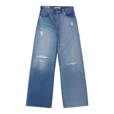 商场同款女士RIBCAGE阔腿牛仔裤