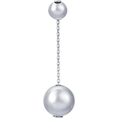 周生生Pt950铂金耳环圆满白金耳线单只耳饰91252E