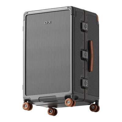 cece商务铝框行李箱女加厚结实20寸男万向轮旅行箱皮箱大容量纯PC