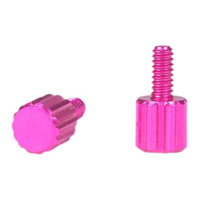 M2彩色铝合金手拧螺丝钉小平头直纹滚花圆环形调节固定锁紧螺栓杆