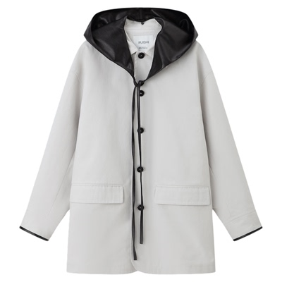 RUISHI芮时可拆卸皮帽风衣外套