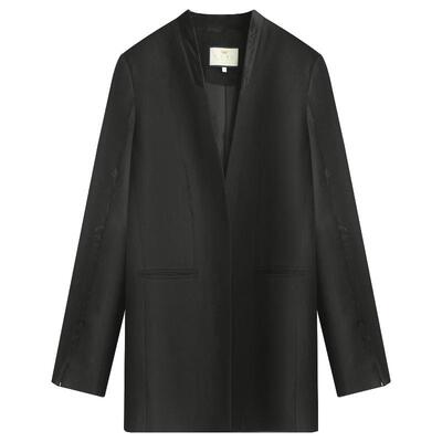 COCOBELLA设计感开叉袖口毛边西装女商务休闲西服外套SI3020