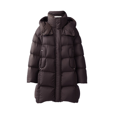 iammix27冬季加厚咖色连帽羽绒服