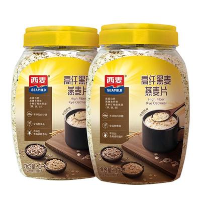 西麦高纤黑麦谷物燕麦片1kg2桶高蛋白质0添加蔗糖营养即食冲饮