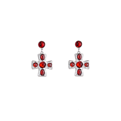 SUMIYAKI朋克哥特红十字架耳环