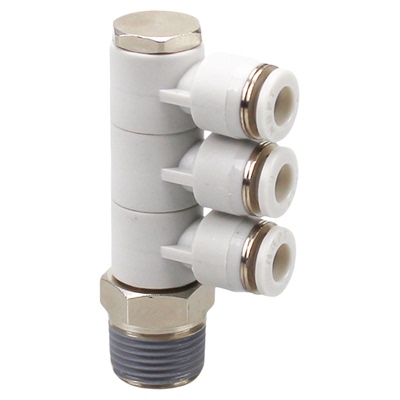 开票PHT螺纹接头四通一托3管口3D