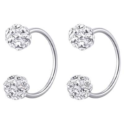 医用钛钢爆闪马蹄环耳钉