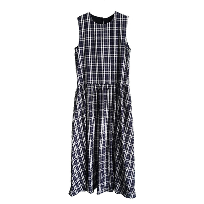 BestU学院风格纹无袖连衣裙女