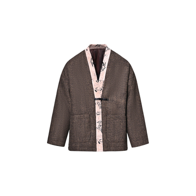 神识麒骥羊毛道袍羽绒服竹叶