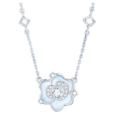 山茶花纯银项链女款2026新款高级感轻奢小众锁骨链生日情人节礼物