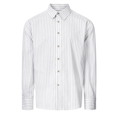 Casoulty Stripe Shirt/隐纹衬衫 立领轻薄条纹衬衣 老钱风