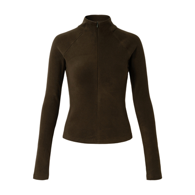 RPB BRAND美式简约运动风拉链立领纯色有弹短外套女修身显瘦上衣