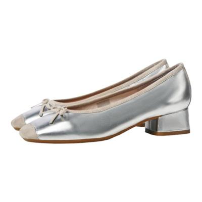 羊皮革高跟粗跟蝴蝶结