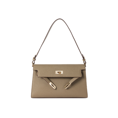 VH女包凯莉法棍包头层牛皮斜挎包大容量轻奢真皮腋下包单肩妈妈包