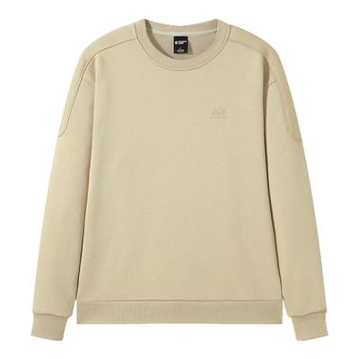 拓路者360g重磅休闲无帽卫衣男款2025秋季刺绣深灰圆领套头衫外套