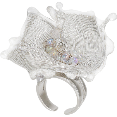 设计师款烟花花朵高级优雅戒指