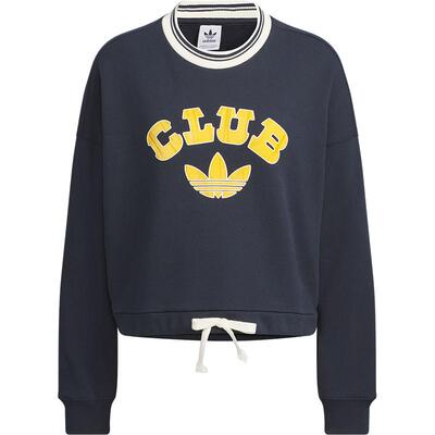 Adidas/阿迪达斯官方正品三叶草女士复古印花圆领运动卫衣JD6374
