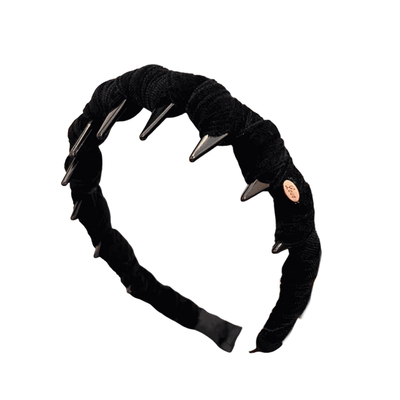 韩系丝绒金标带齿发箍女秋冬高颅顶头箍外戴试试那个复古发卡发饰