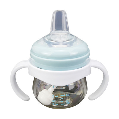 宝宝喝水迷你小奶瓶120ml宽口径手柄吸管鸭嘴杯小容量PPSU学饮杯