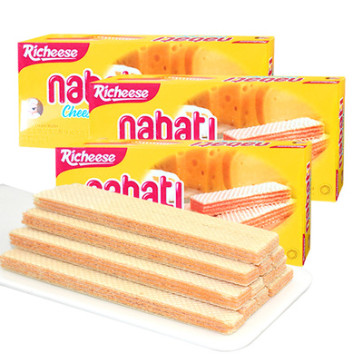 印尼进口食品Richeese丽芝士纳宝帝奶酪味威化饼干145g夹心饼干