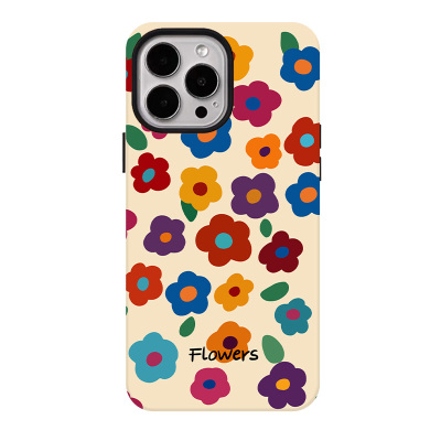 夏日彩色花朵适用苹果17promax手机壳iphone16pro菲林磁吸支架个性华为P80小米15小众vivo防摔保护壳oppo百搭