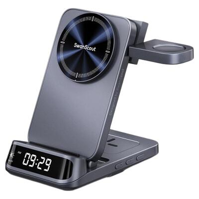 三星三合一磁吸无线充曲屏时钟版