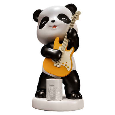 熊猫吉他摆件音乐艺术客厅大型落地装饰品设计师原创小爱智能音箱