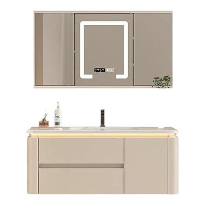 智能风水镜实木浴室柜陶瓷一体盆