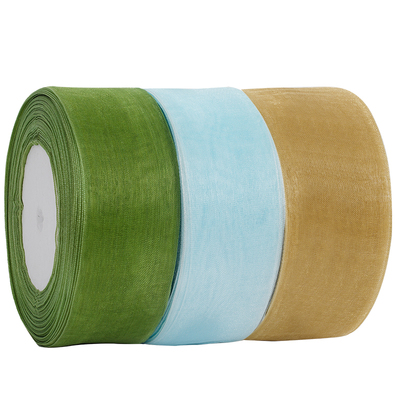 4cm玫瑰花手工diy透明装饰雪纱带