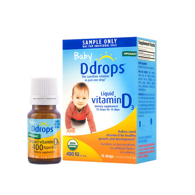 Ddrops婴幼儿D3滴剂400iu体验装