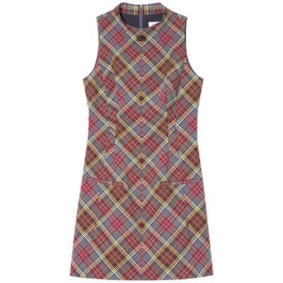 SALT.P可颜复古辣妹风格纹背心裙无袖连衣裙短款收腰AC35505020