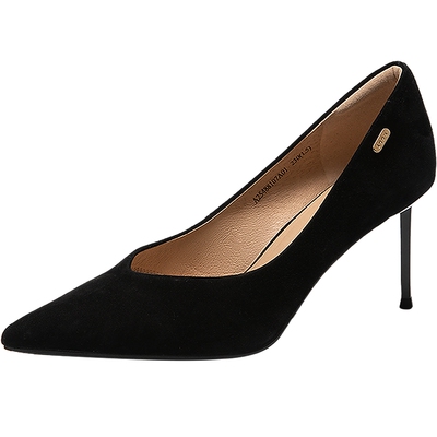 娜扎祝绪丹同款千百度30周年纪念羊皮静音细高跟鞋女25新款小夜曲