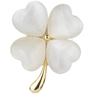 猫眼石胸针女幸运四叶草