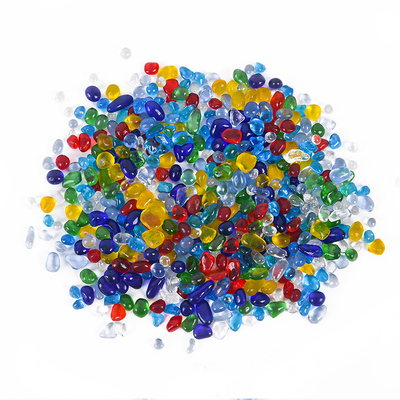 红黄蓝绿水晶玻璃修曼扎景石摆件