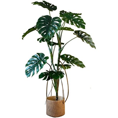 龟背竹仿真绿植高端轻奢客厅办公室仿生植物盆栽落地摆件装饰假树