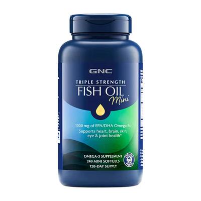 gnc健安喜omega-3迷你深海鱼油软胶囊240粒欧米伽心脑记忆力保健