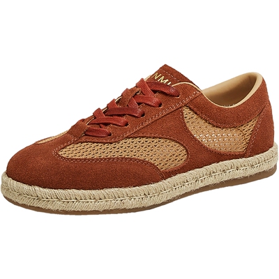 天美意新款休闲系带百搭运动鞋复古网面女德训鞋KG093BM5