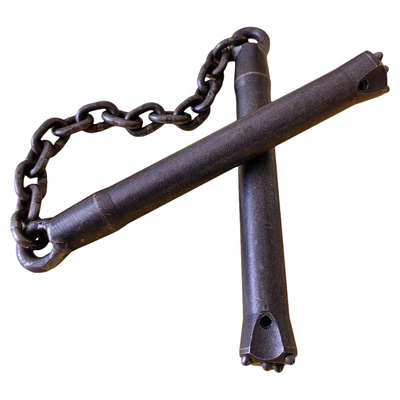 手工纯钢二节棍便携健身车载防身