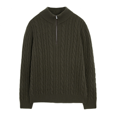 经典扭花康赛妮纯羊绒立领针织衫