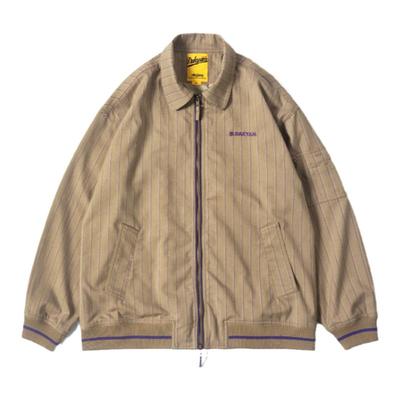 伦敦街头风色织条纹简约开胸夹克