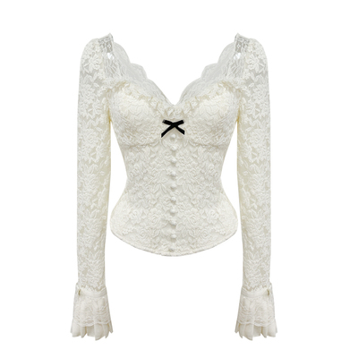 Lazy Didi天鹅缪斯 200g绒面里布提花立体蕾丝上衣加绒蛋糕长纱裙