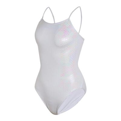 AEMIA三角连体性感白色蛇皮泳衣