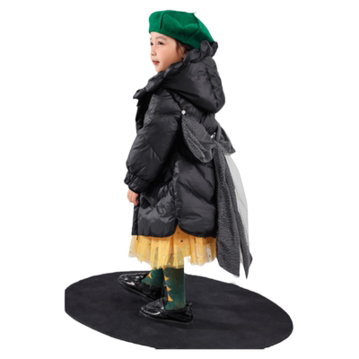 韦氏中长款加厚女童卡通羽绒服