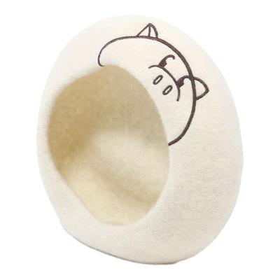 可爱米白色羊毛卡通甜美风贝雷帽