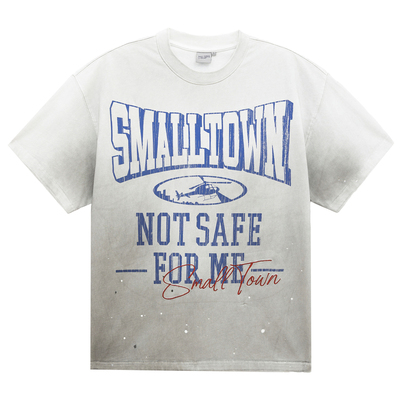 STK SmallTownKid 美式系列直裂泼墨水洗短袖T恤圆领宽松潮牌TEE