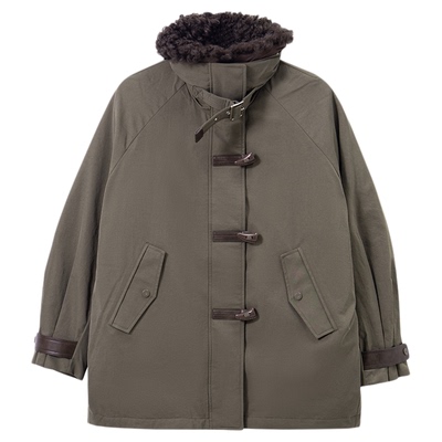 LOLO MIRIAM25冬纯色扣中长款工装羽绒外套派克服431283971006