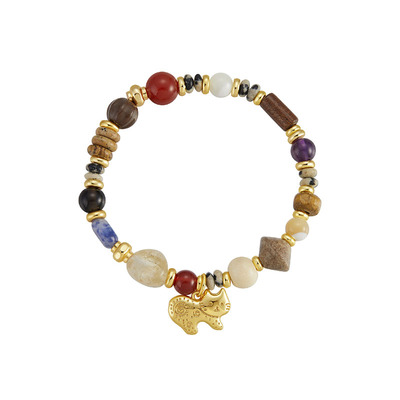 新年慵懒小猫吊坠手串女小众设计感精致串珠手作手链新年礼物